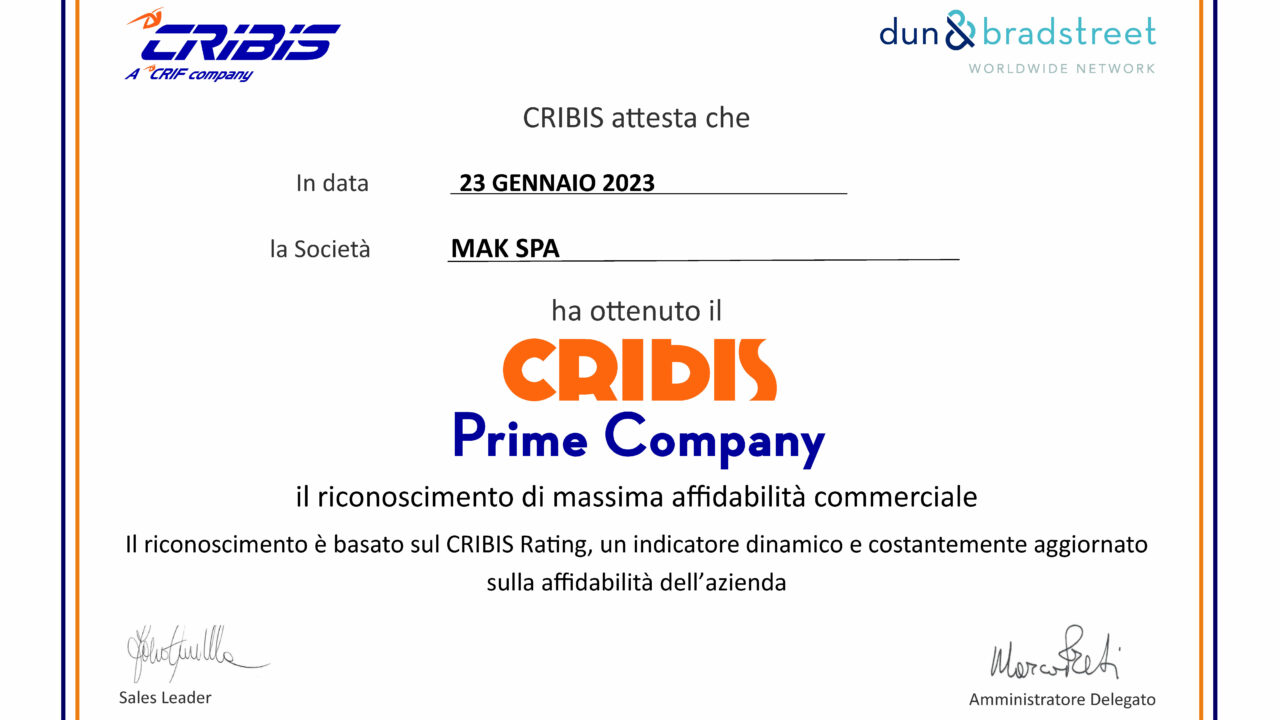 MAK @ AWARDS: CRIBIS PRIME COMPANY - MAK NEW